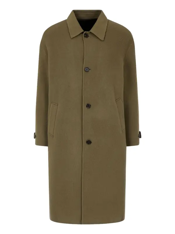 STUDIO TOMBOY Classic-collar Single-breasted Coat - Green