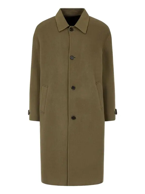 STUDIO TOMBOY Classic-collar Single-breasted Coat - Green