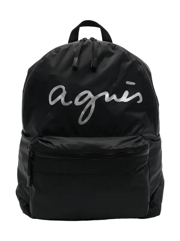 AGNÈS B. Logo-printed Backpack - Black