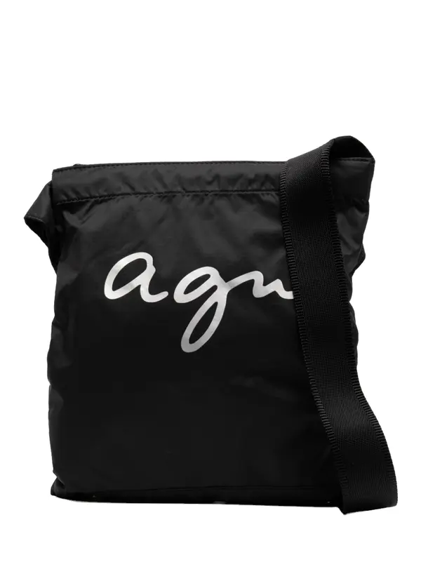 AGNÈS B. Logo-print Messenger Bag - Black