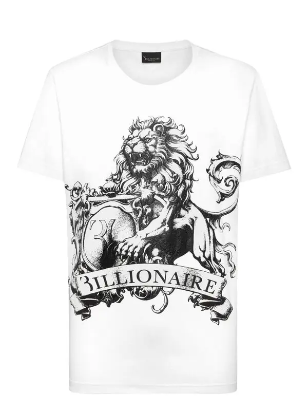BILLIONAIRE Ss Logo-print Cotton T-shirt - White