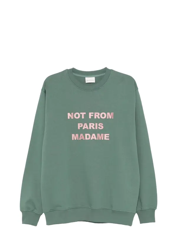 Drole De Monsieur Slogan-print Sweatshirt - Green
