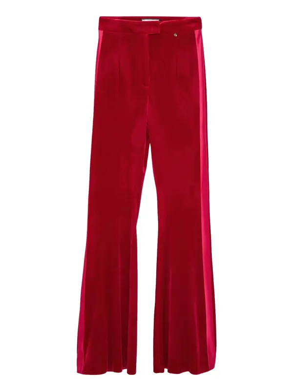 NISSA Flared Velvet Trousers - Pink
