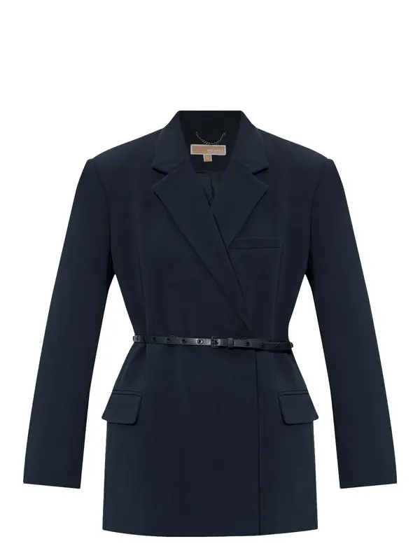 Michael Kors Double-breasted Crepe Blazer - Blue