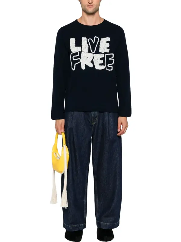 Comme Des Garçons X Fred Perry Live Free Jumper - Blue