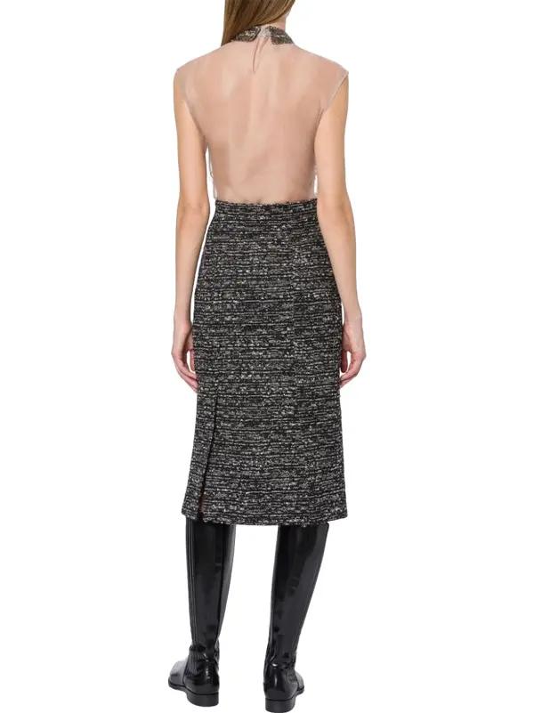 Alberta Ferretti Sequinned Semi-sheer Top - Grey