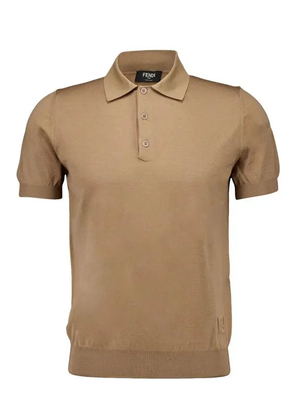 Fendi Ff-embossed Polo Shirt - Neutrals