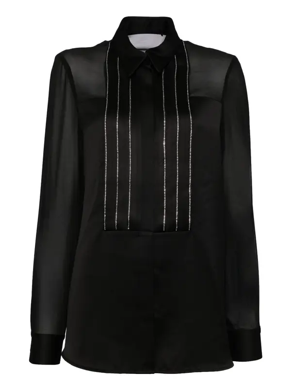SIMONA CORSELLINI Rhinestone-embellished Shirt - Black