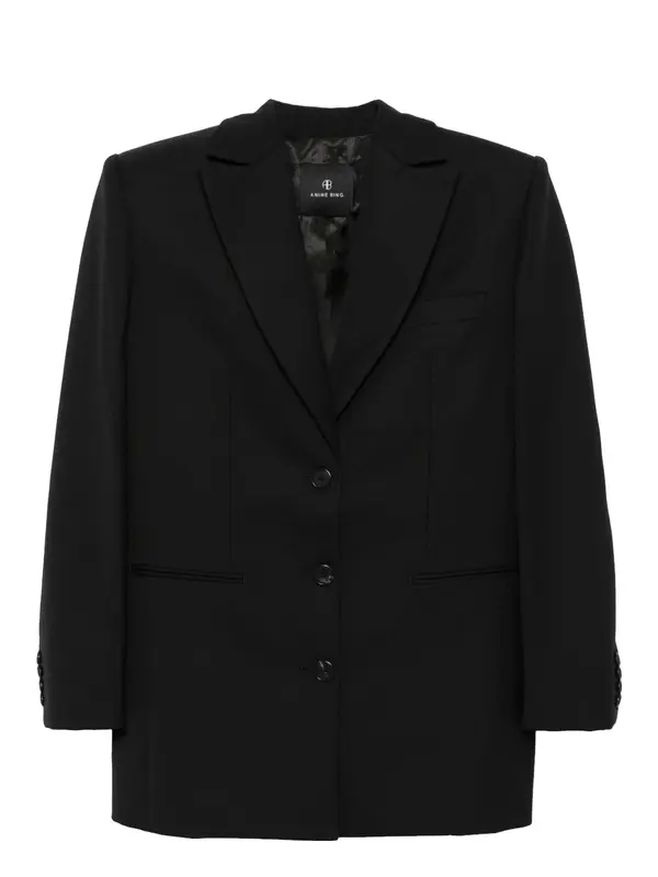 ANINE BING Single-breasted Blazer - Black