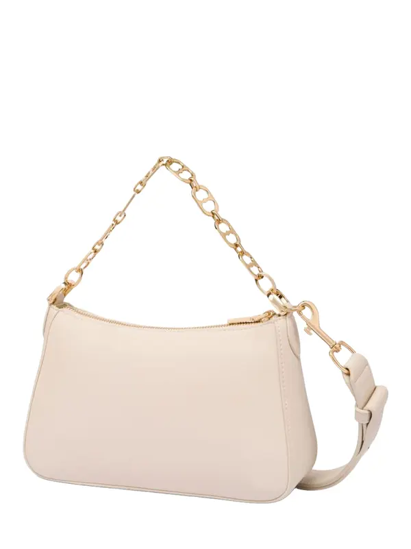 Moschino Logo Plaque Shoulder Bag - Neutrals