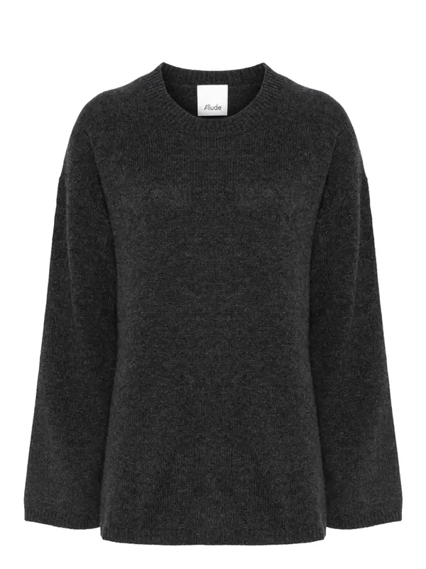 ALLUDE Cashmere Crew-neck Sweater - Grey