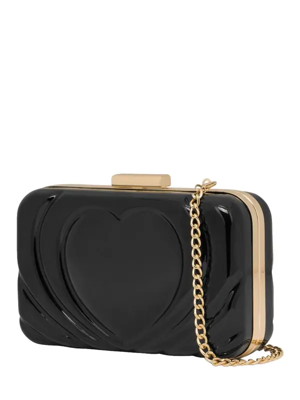 Moschino Heart-embossed Clutch - Black