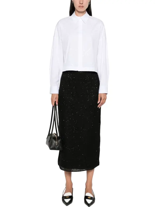 Peserico Mesh Midi Skirt - Black