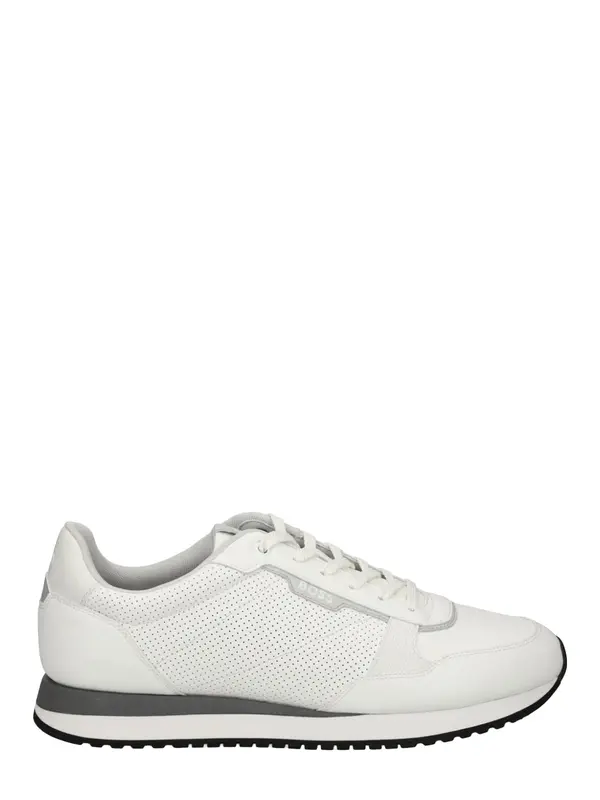 BOSS Panelled Perforated Sneakers - White