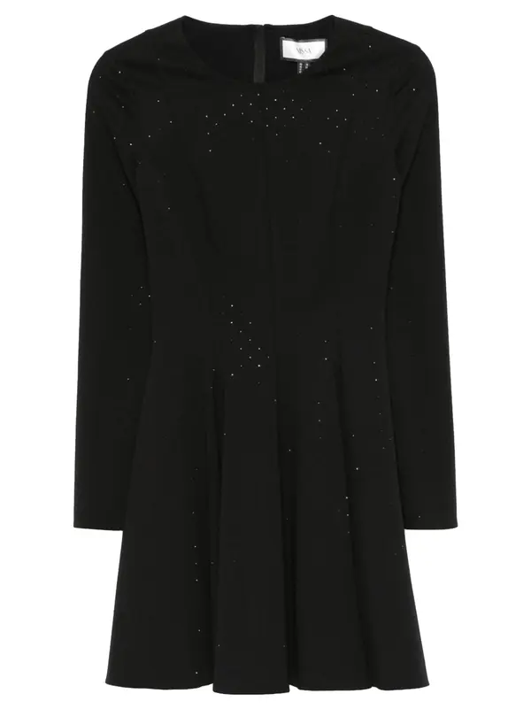 NISSA Rhinestone-embellished Mini Dress - Black