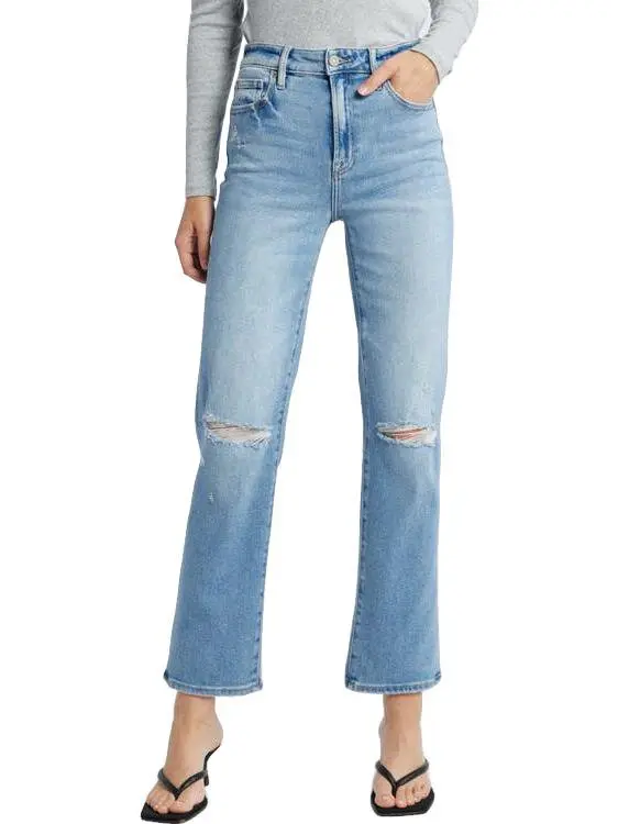 HIDDEN JEANS Ripped Straight Leg Jeans - Medium Wash