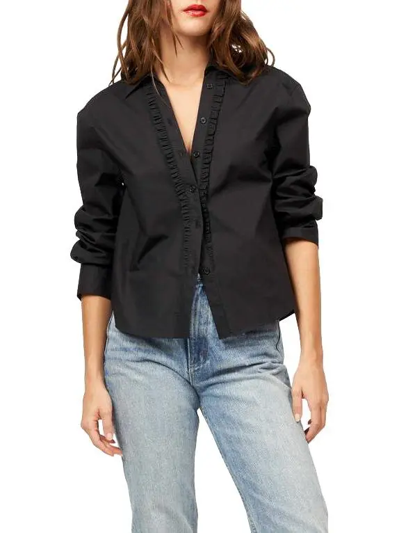 Equipment Aitana Ruffle Placket Shirt - True Black