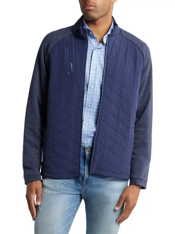 Johnnie-o Weller Lightweight Mixed Media Fleece Jacket - Navy