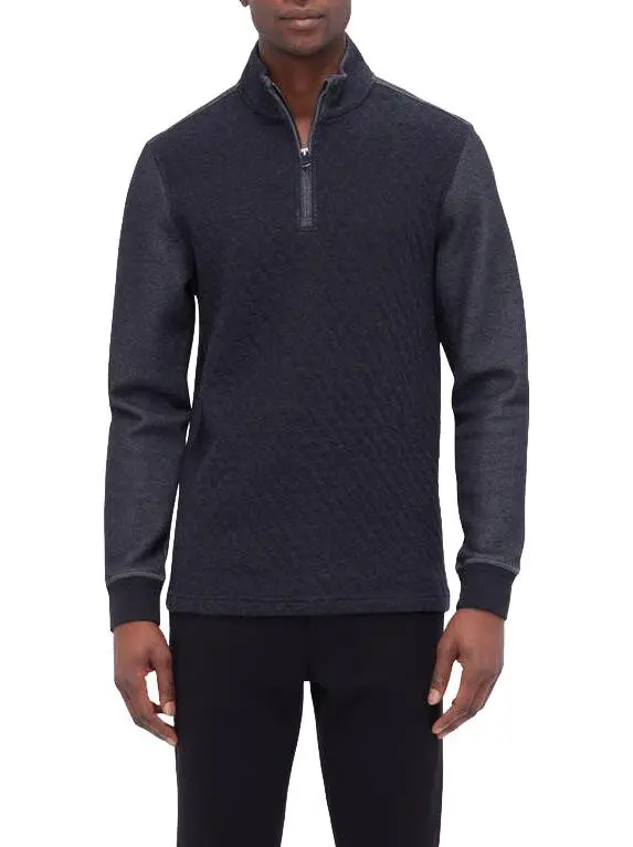 Bugatchi Quarter-zip Pullover - Black