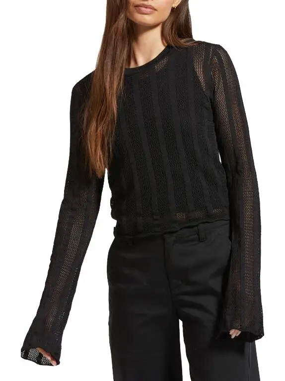 Brixton Semisheer Knit Top - Black