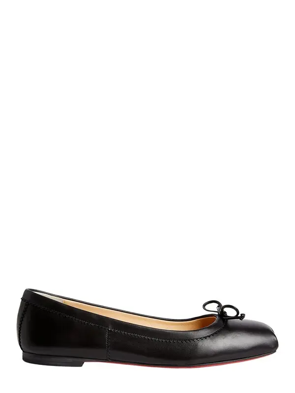 CHRISTIAN LOUBOUTIN Mamadrague Leather Ballet Flats - Black