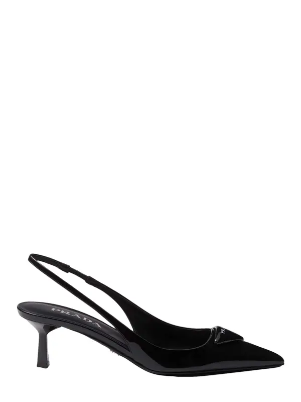 Prada Patent Leather Slingback Pumps - Black