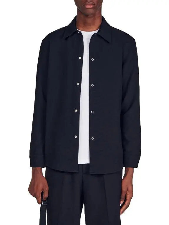 Sandro Long-sleeved Jersey Shirt - Black