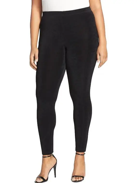 Vikki Vi High Rise Stretch Knit Slim Pants - Black