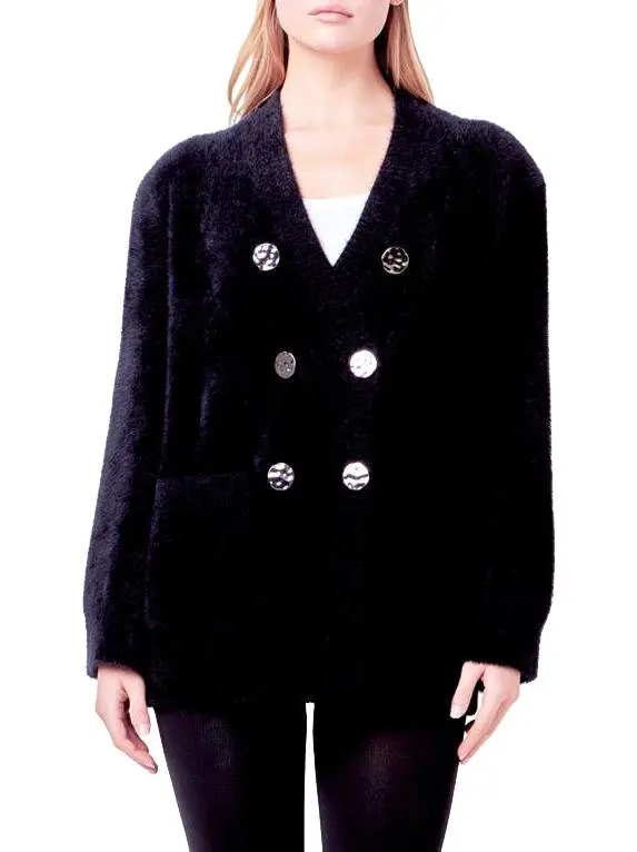 English Factory Double-breasted Cardigan - Black