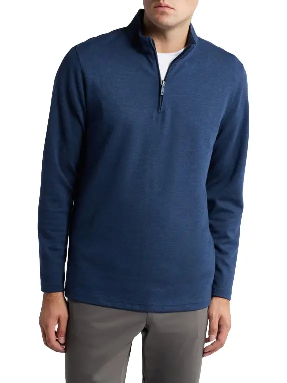 Mizzen+main Kpi Quarter Zip Pullover - Navy Heather