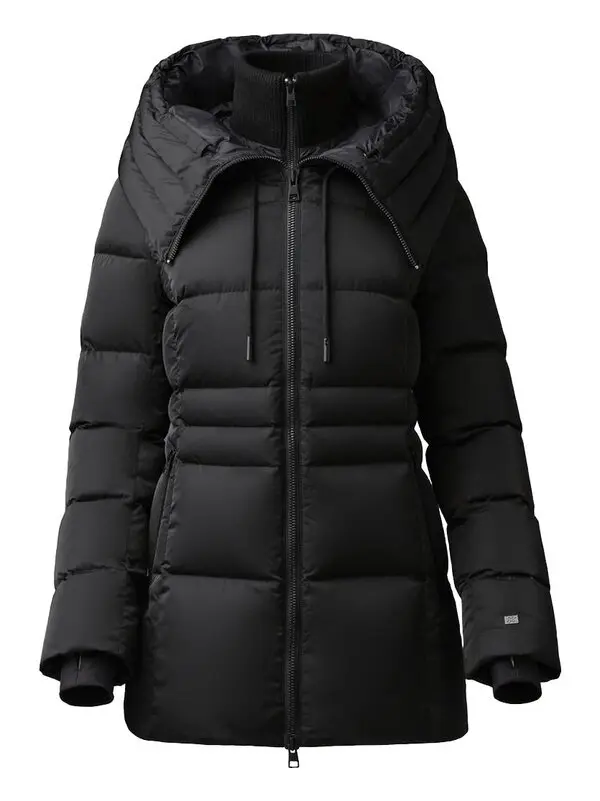 Soia & Kyo June Water Repellent 700 Fill Power Down Quilted Jacket With Bib Inset - Black