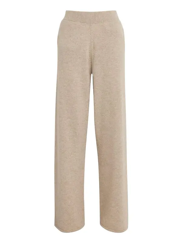 Harrods Cashmere Wide-leg Track Pants - Beige