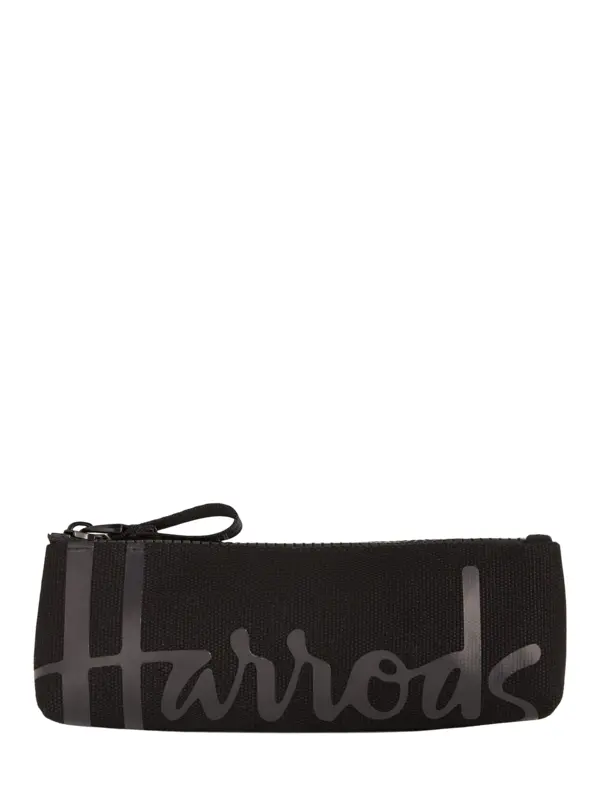 Harrods Cotton Logo Pencil Case - Black