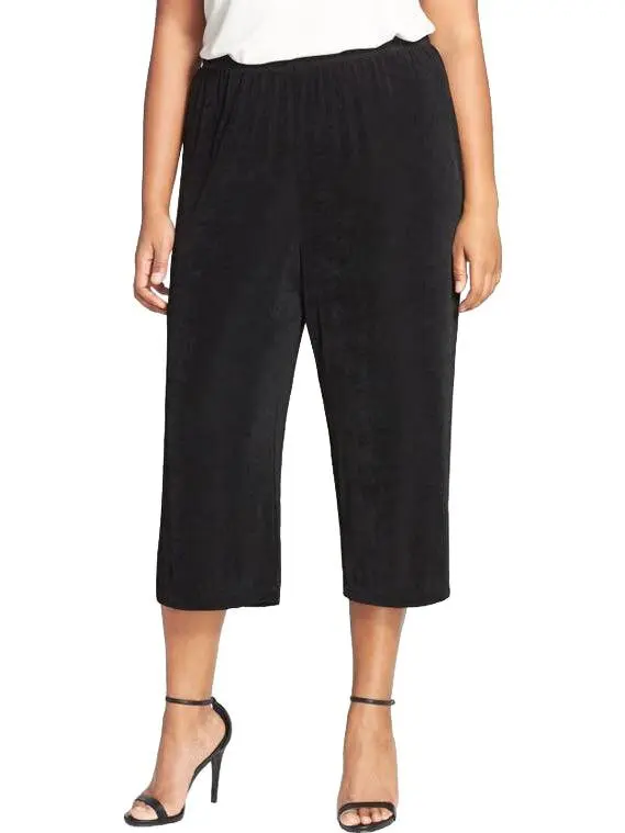 Vikki Vi High Rise Stretch Knit Cropped Pants - Black