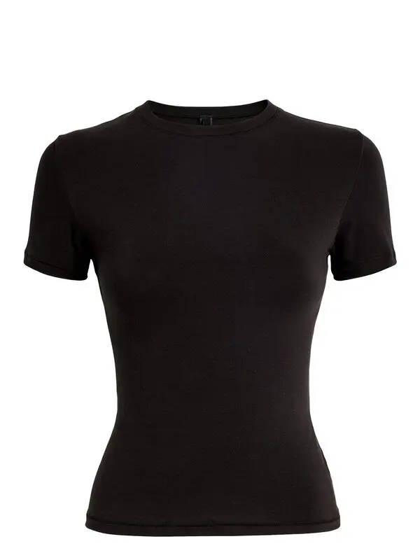 SKIMS Cotton Jersey Short-sleeve T-shirt - Black