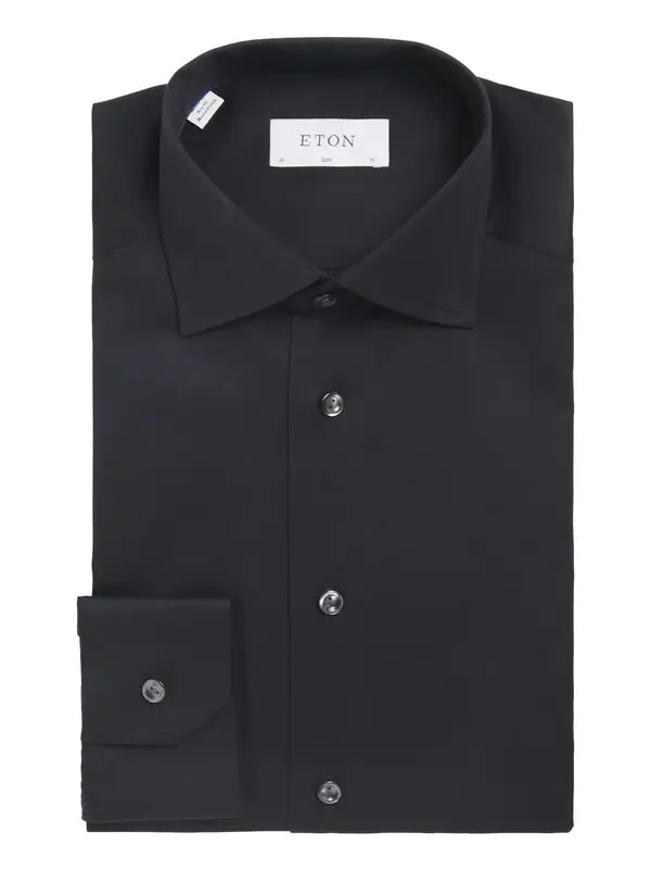 Eton Signature Twill Slim Shirt - Black