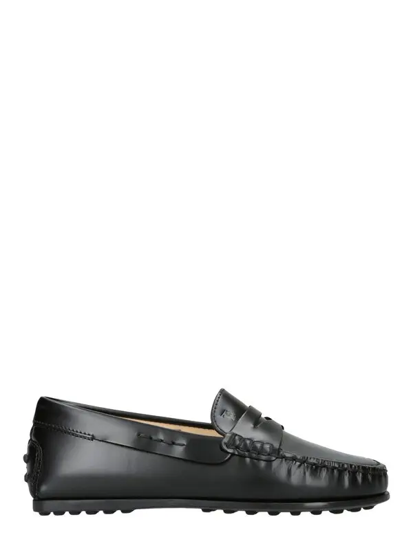 TOD'S Leather Mocassino Driving Shoes - Black