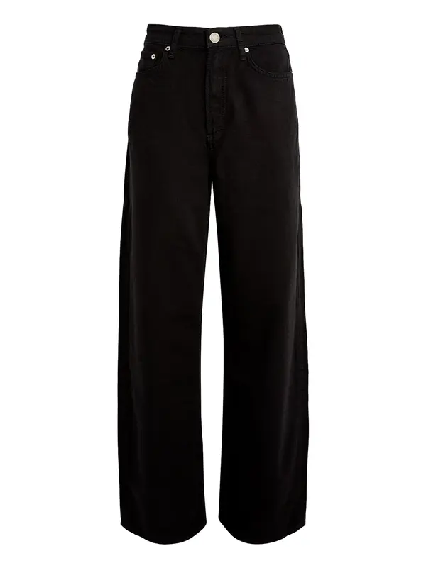 Rag & Bone Featherweight Logan Mid-rise Wide-leg Jeans - Black