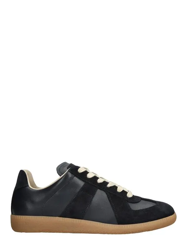 MAISON MARGIELA Leather And Suede Replica Sneakers - Navy