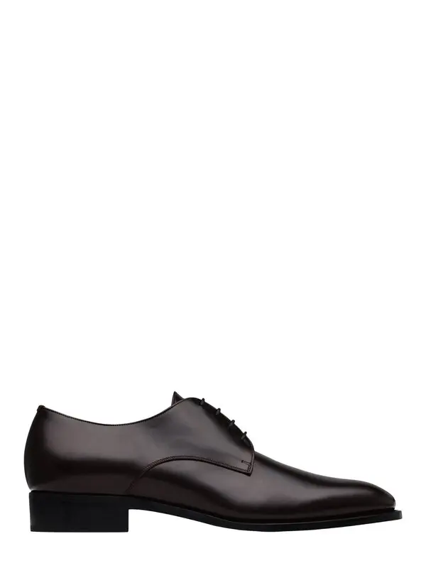 Saint Laurent Leather Adrien Derby Shoes - Brown