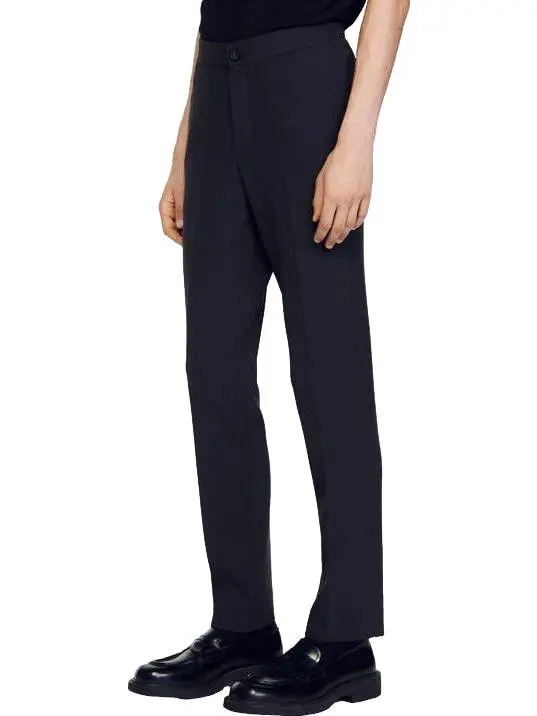 Sandro Straight-leg Technical Jersey Trousers - Dark Grey