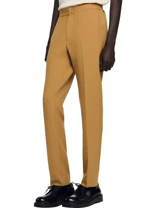 Sandro Straight-leg Technical Jersey Trousers - Nut