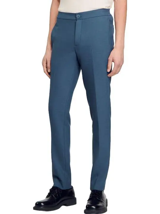 Sandro Straight-leg Jersey Trousers - Thunderstorm Blue
