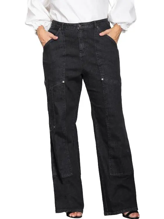 STANDARDS & PRACTICES Workwear High Waist Jeans - Rinse Black