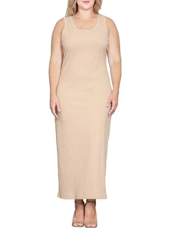 STANDARDS & PRACTICES Sleeveless Rib Maxi Dress - Wheat