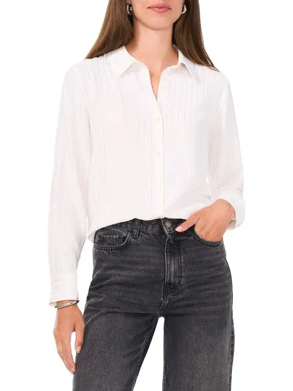 Vince Camuto Foil Stripe Button-up Shirt - Ultra White