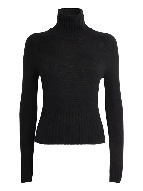 JOSEPH Open Cashmere High-neck Sweater - Black