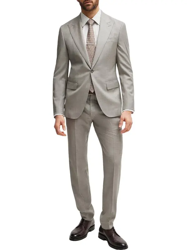 BOSS Virgin Wool Slim 2-piece Suit - Green
