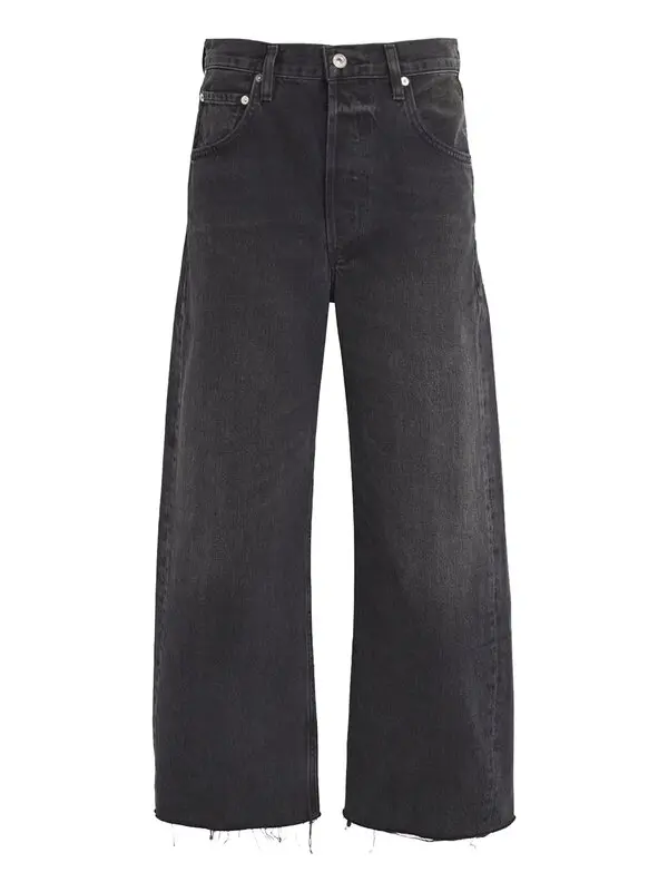 Citizens Of Humanity Raw-hem Ayla Cropped Jeans - Black