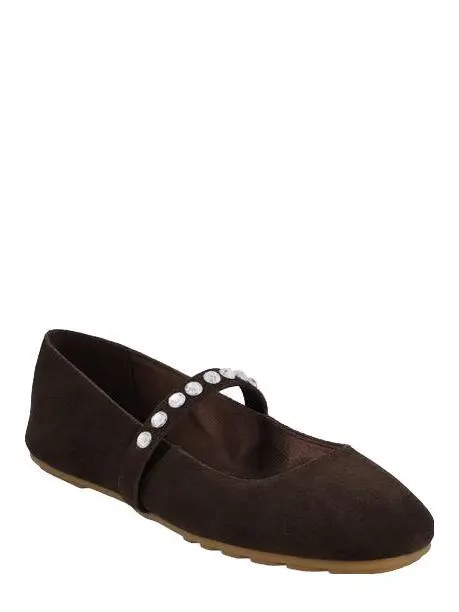 Mia Karolin Mary Jane Flat - Dark Brown